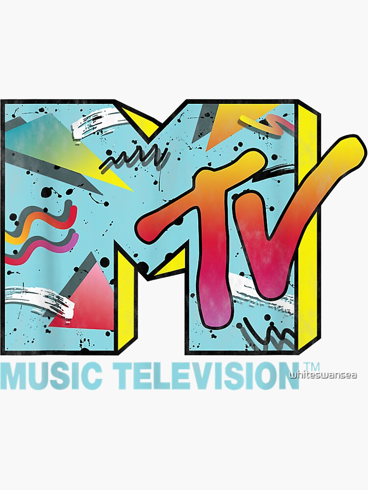 "Classic MTV Logo 80s Style " Sticker for Sale by whiteswansea | Redbubble