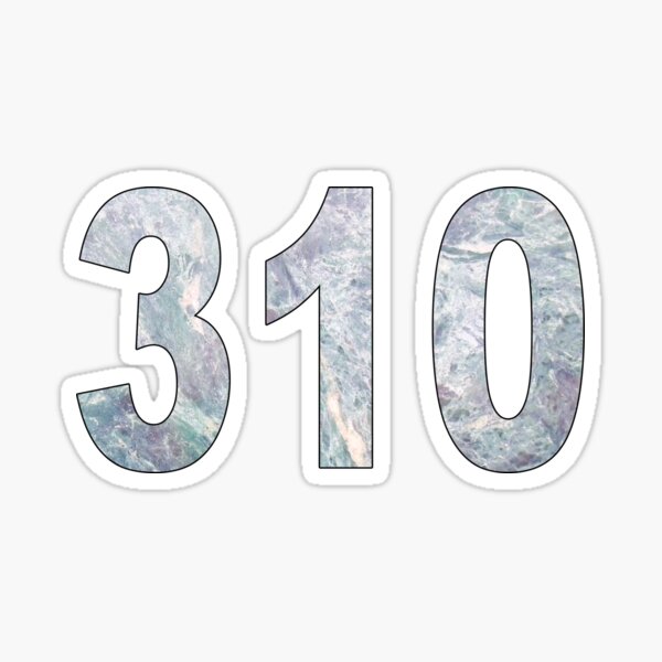 "310 Area Code" Sticker for Sale by ldeitch | Redbubble