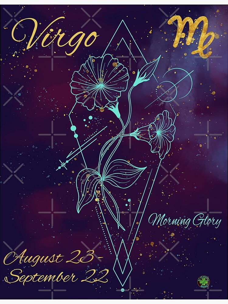 "Virgo Zodiac Sign September Birth Month Flower Morning Glory Night Sky ...