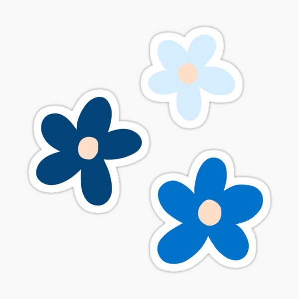 "moody blue flowers set " Sticker for Sale by catholivia | Redbubble