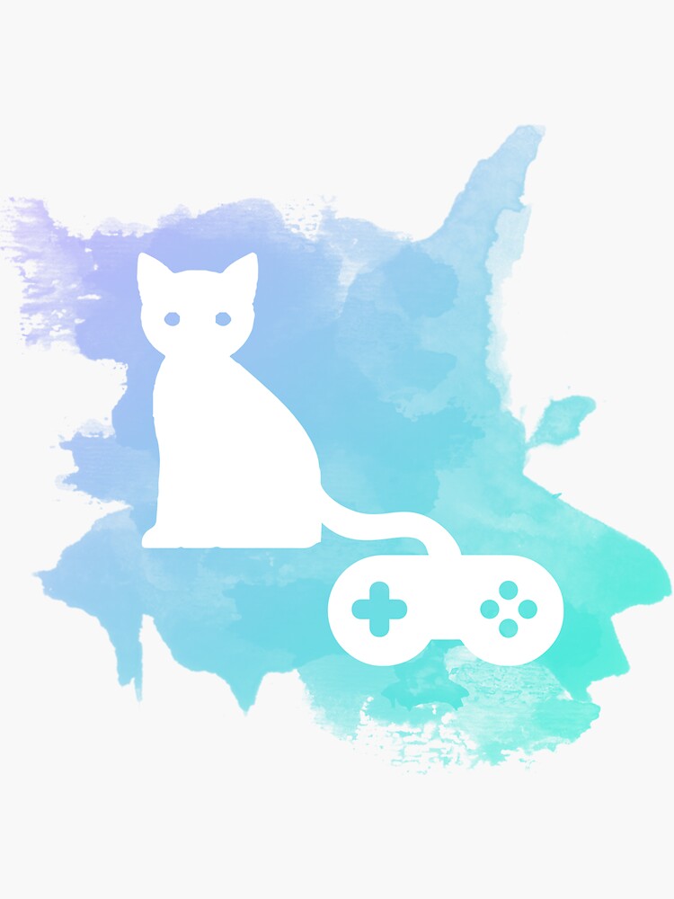 "Gamer Cat" Sticker for Sale by amandartwork | Redbubble