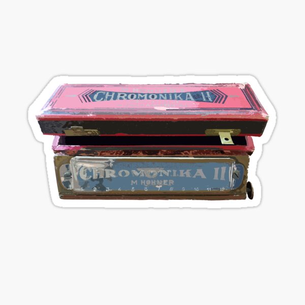 "Vintage chromatic harmonica" Sticker for Sale by Nadja Jacobson ...