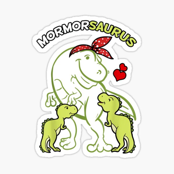 Pegatina «Mormorsaurus Mormor 2 Niños Dinosaurio Día de la Madre» de ...