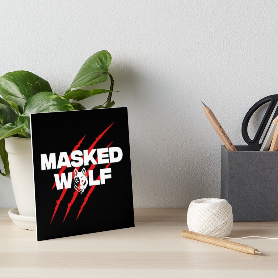 "best logo rapper masked wolf hip hop music rap singer" Art Board Print ...