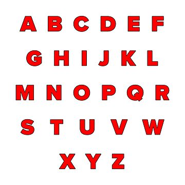 "Alphabet Red Color Sticker Sheet — Flat Look" Sticker for Sale by ...