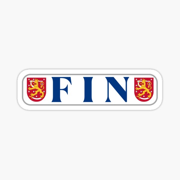 "FIN 3 Letter Code Finland" Sticker for Sale by FedSherDesign | Redbubble
