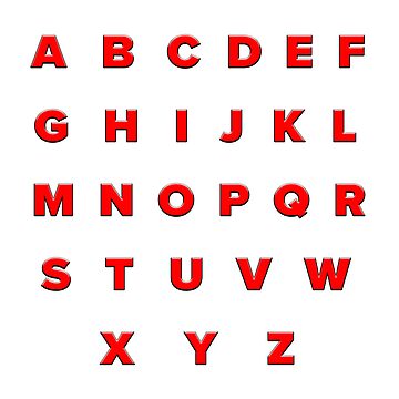 "Alphabet Letters Red Color Sticker Sheet — Embossed Look" Sticker for ...
