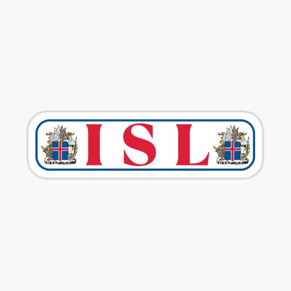 "ISL 3 Letter Code Iceland" Sticker by FedSherDesign | Redbubble