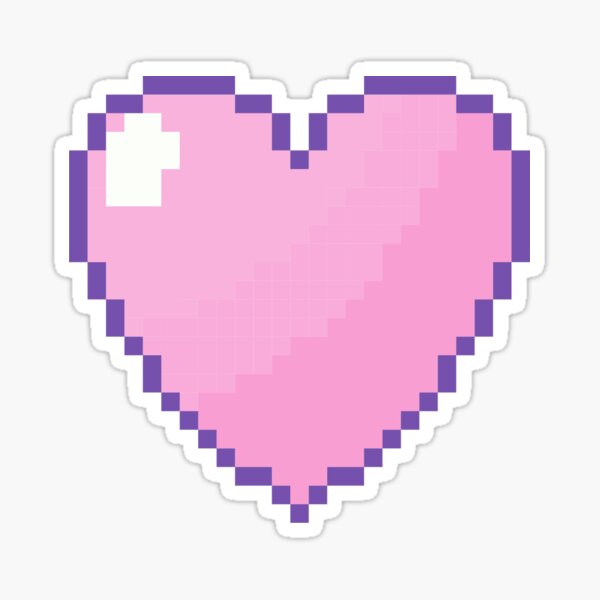 "neon pixel heart - sticker" Sticker by luananishimura | Redbubble