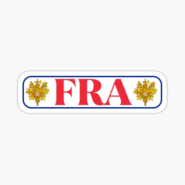 "FRA 3 Letter Code France" Sticker by FedSherDesign | Redbubble