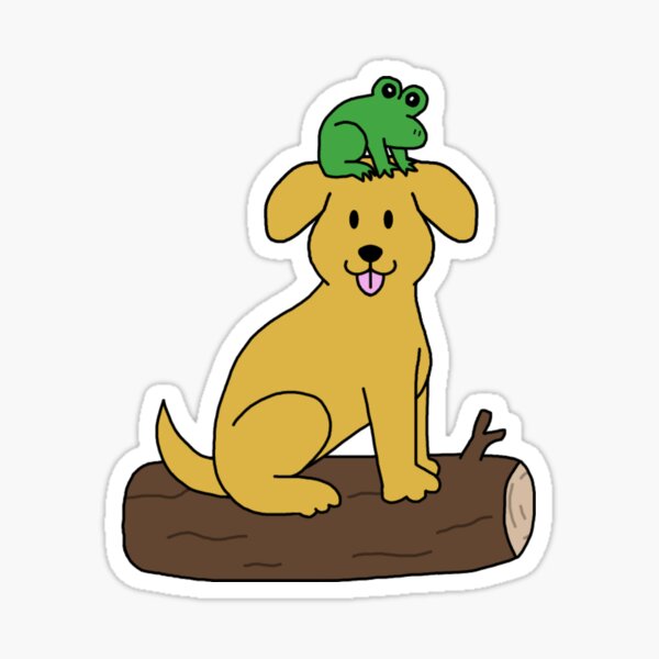 "Frog on a Dog on a Log" Sticker for Sale by HooliganHusky | Redbubble