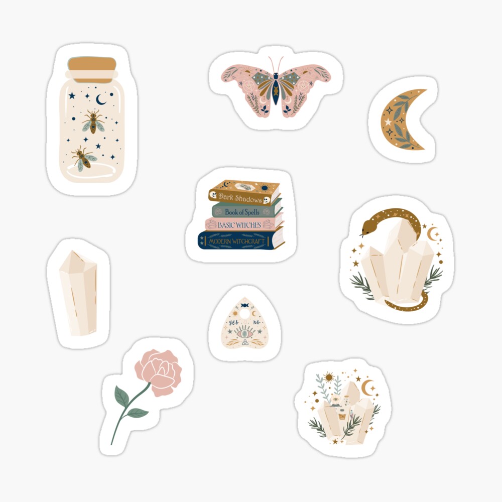 Practical Magic Oracle Pink Witchcore Aesthetic Sticker Sheet Spiritual ...