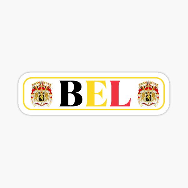 "BEL 3 Letter Code Belgium" Sticker by FedSherDesign | Redbubble