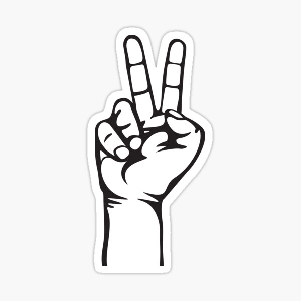 "v-sign hand" Sticker for Sale by kislev | Redbubble
