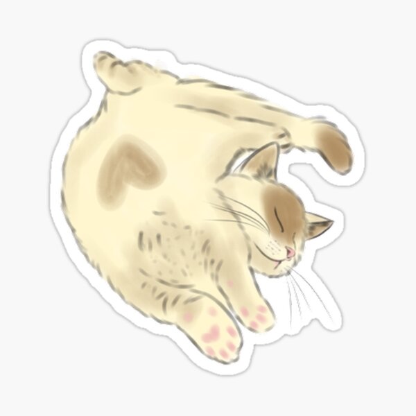 "Cute kitty cat sleeping " Sticker by LOLTALES | Redbubble
