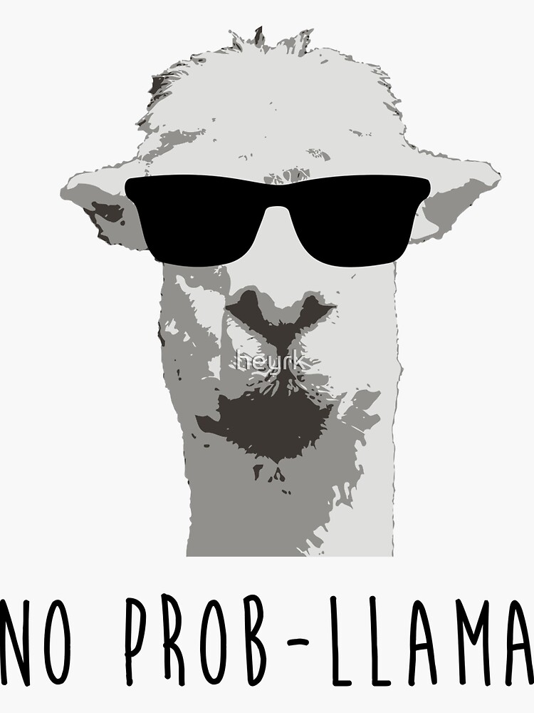 "No Probllama" Sticker by heyrk | Redbubble