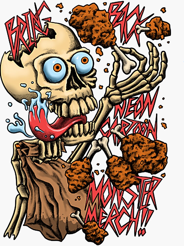 "Bring Back Neon Cartoon Monster Merch" Sticker by Quinnhell825 | Redbubble