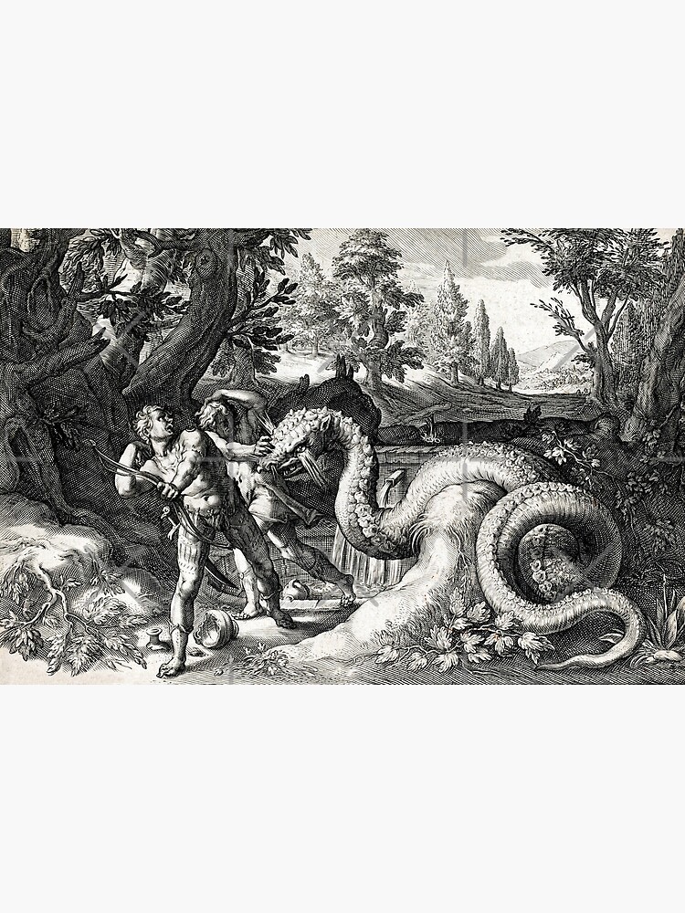 "the dragon devouring the companions of cadmus" Poster for Sale by fivo ...