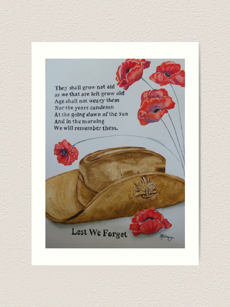 "Lest We Forget" Art Print for Sale by pohlma | Redbubble