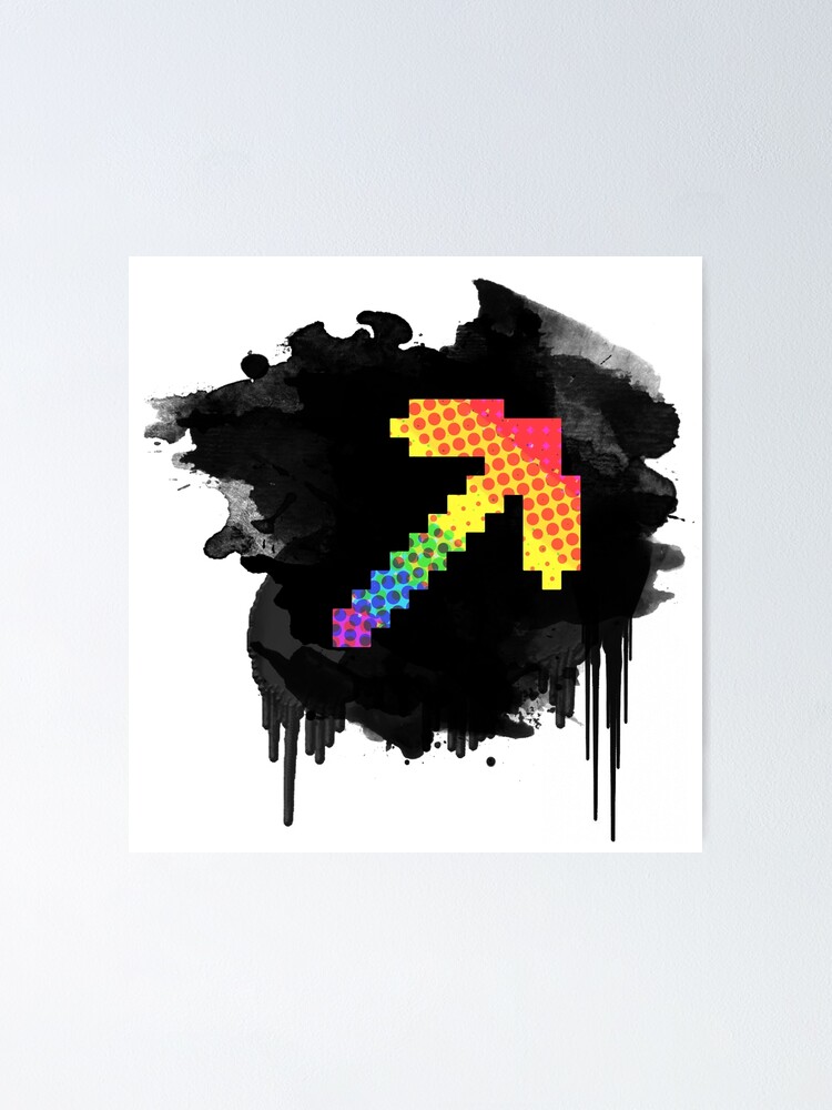 "Rainbow Pickaxe" Poster for Sale by amandartwork | Redbubble