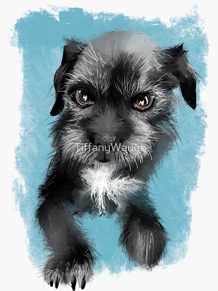 "My scruffy support animal" Sticker by TiffanyWaugh | Redbubble