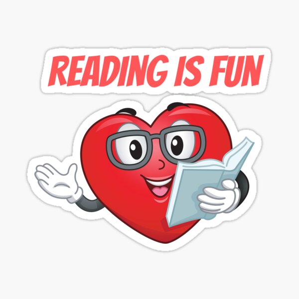 "Reading Is Fun - Cute Book Lover" Sticker by ossincreations | Redbubble
