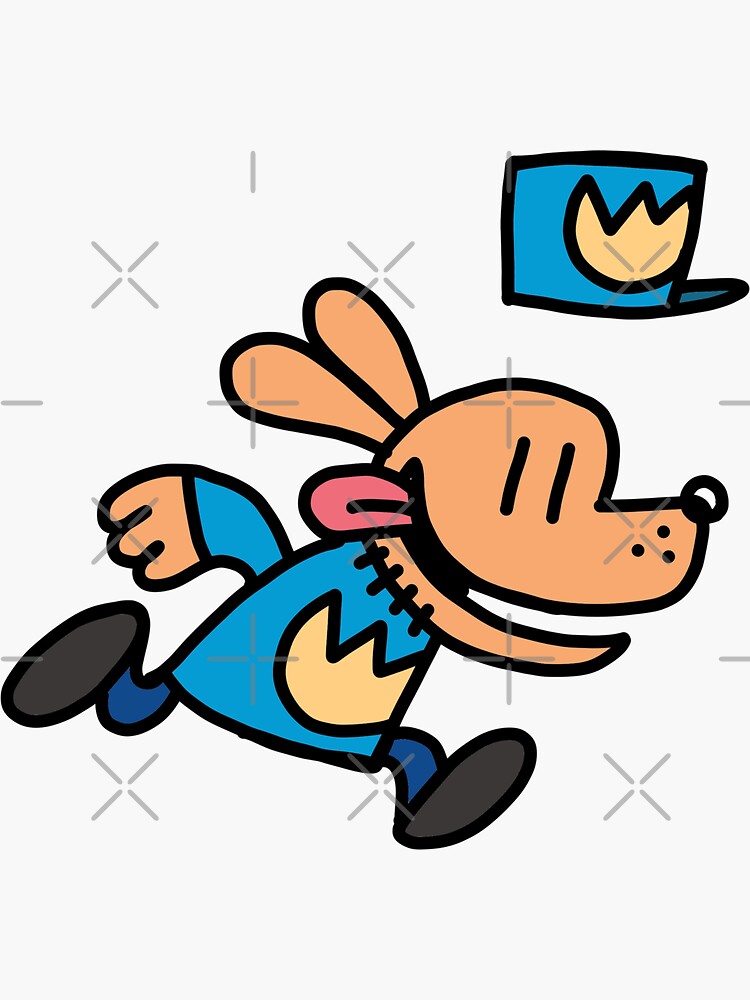 "Officer Dog Man Running Fan Art" Sticker for Sale by Ethereal-Enigma ...