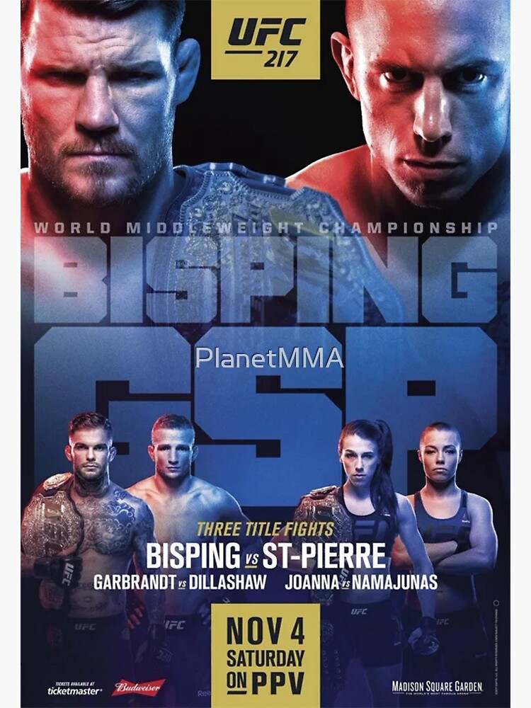 "Bisping vs GSP: PPV poster" Poster by PlanetMMA | Redbubble