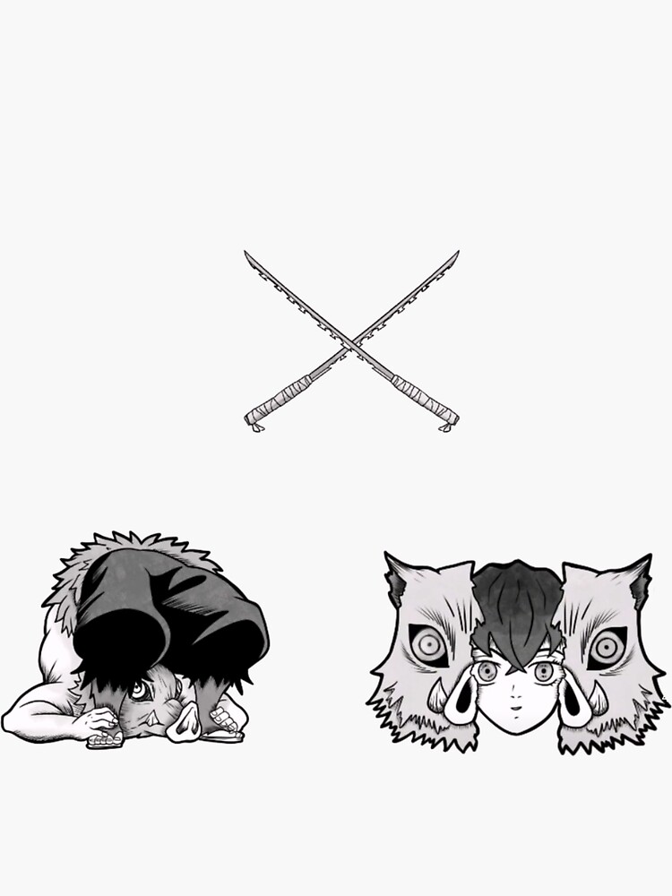 Pegatina «Ideas de tatuajes de Inosuke - Demon Slayer» de IrmaaArtist ...