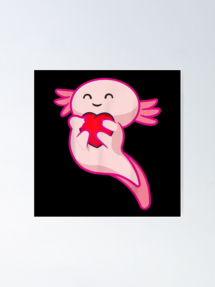 "Axolotl Red heart Valentines day Matching Couple Family 2022" Poster ...