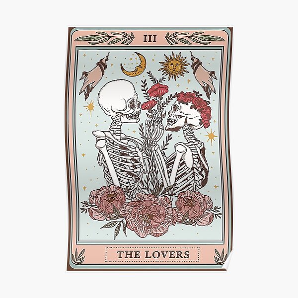 Tarot The Lovers Art Poster For Sale By Aleehazenger Redbubble