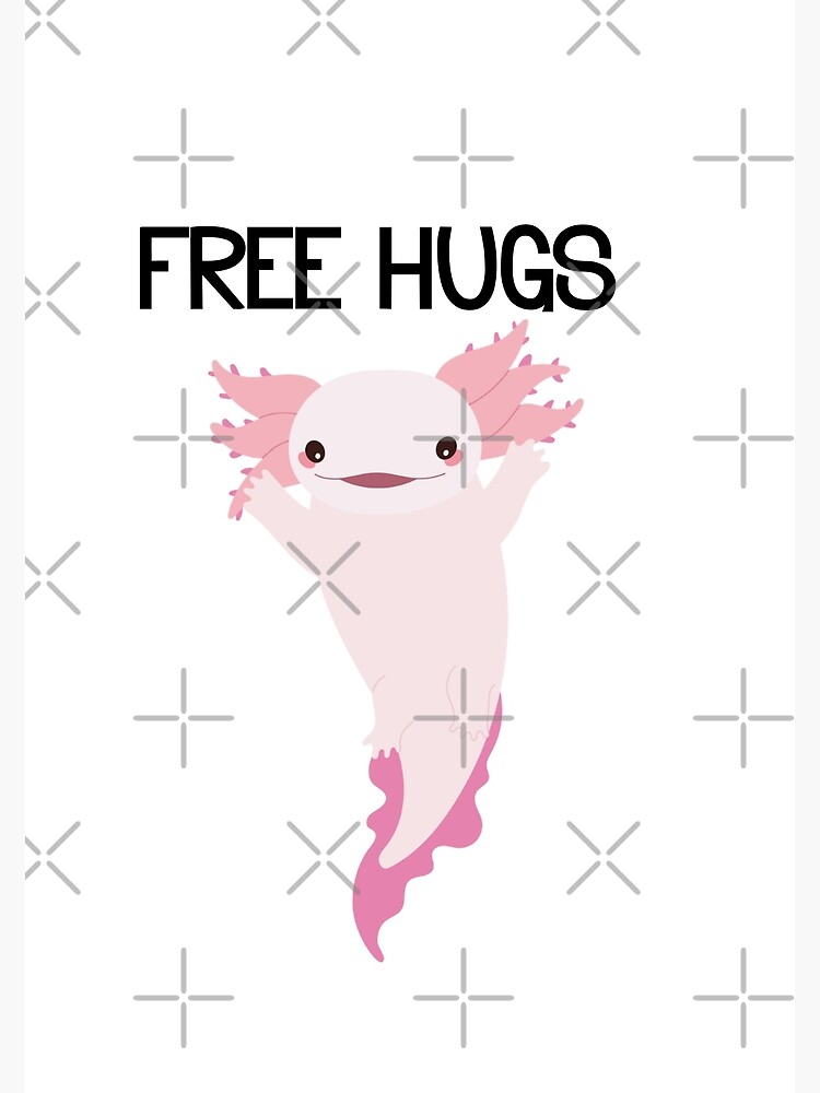 " AXOLOTL FREE HUGS " Poster for Sale by DiscoVibes | Redbubble