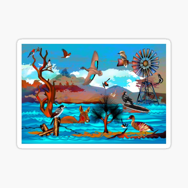 "Land Of Flooding Rains" Sticker for Sale by GrahamColton | Redbubble