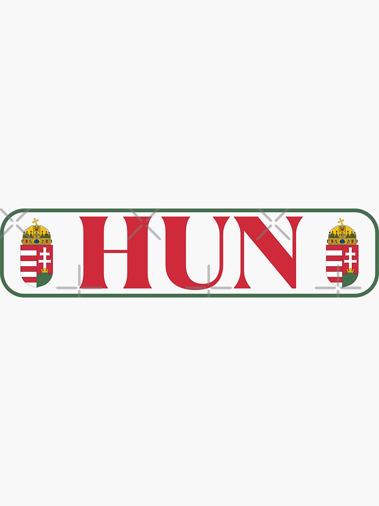 "HUN 3 Letter Code Hungary" Sticker by FedSherDesign | Redbubble