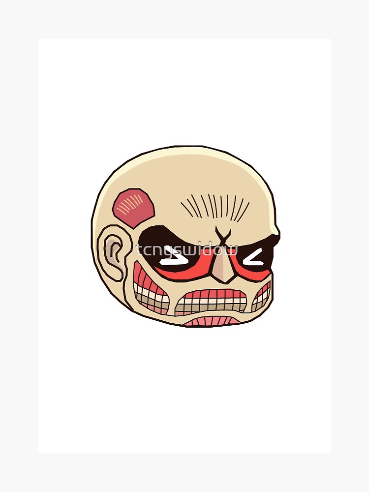 "Chibi Colossal Titan head" Sticker by tcnyswidow | Redbubble
