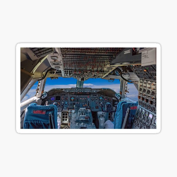 "747 Cockpit " Sticker for Sale by stuartk | Redbubble