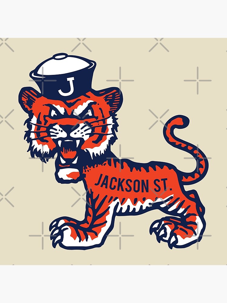 "Vintage Standing Angry Tiger - Jackson State" Art Print for Sale by ...