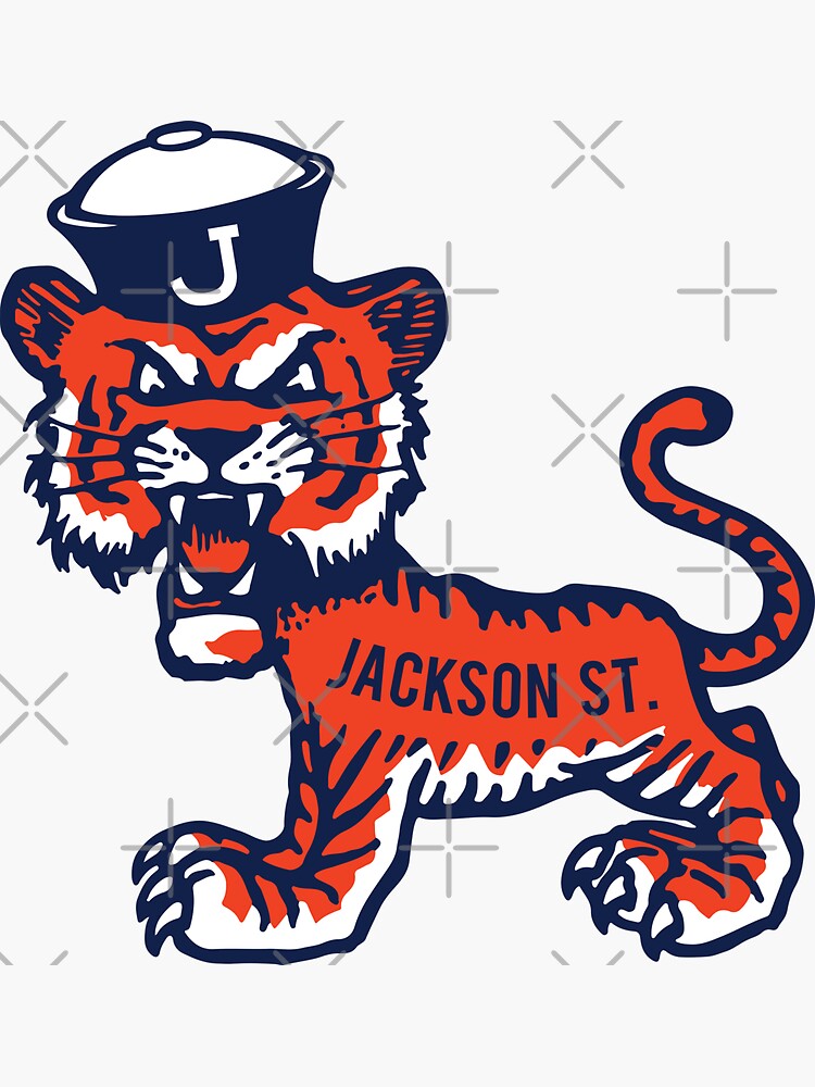 "Vintage Standing Angry Tiger - Jackson State" Sticker by ...