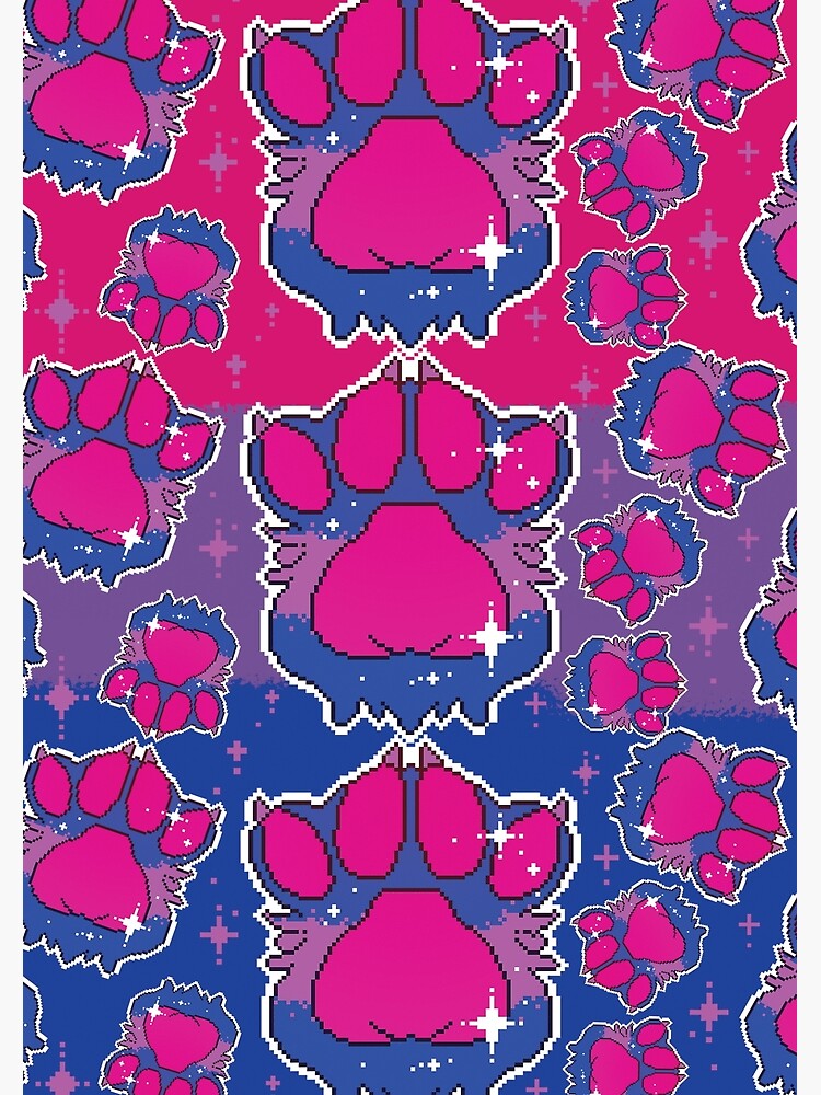 "Bisexual Pride | Kawaii Pixel Paw | Wolf Dog Anthro Furry Fursona ...