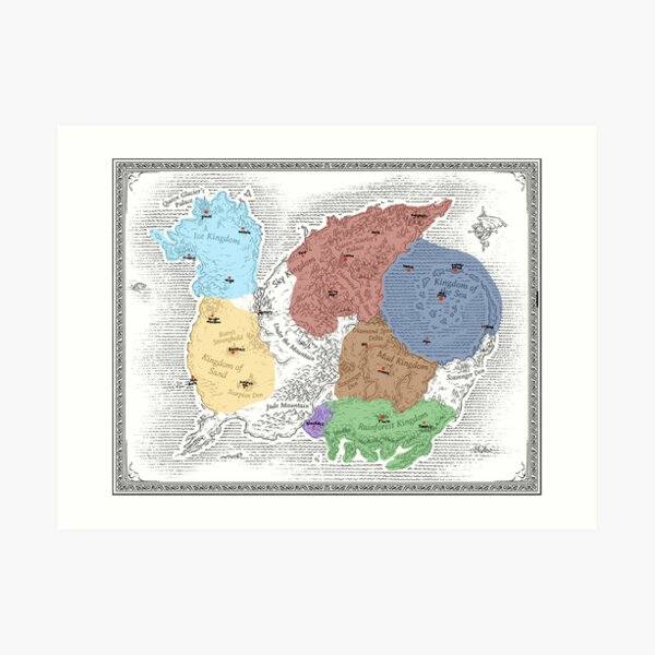 "Map of the kingdoms & major cities in Pyrrhia" Art Print for Sale by ...