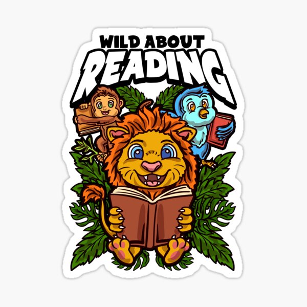 "Wild about Reading" Sticker by Click-Like | Redbubble