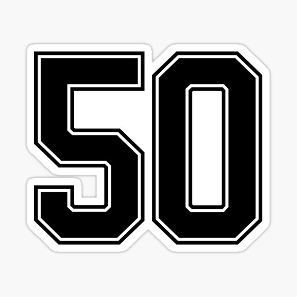 "Black Number 50 lucky sports jersey fifty" Sticker by HeavyStyle ...