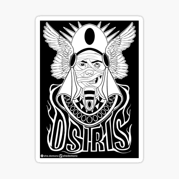 "Egyptian Gods: Osiris B&W" Sticker by SheDemonx | Redbubble