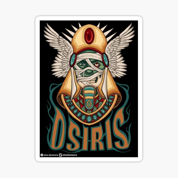 "Egyptian Gods: Osiris Coloured" Sticker for Sale by SheDemonx | Redbubble