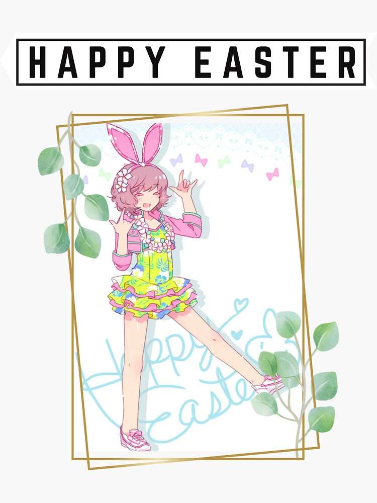 "Happy Easter Anime Girl " Sticker by Theanimebubble | Redbubble
