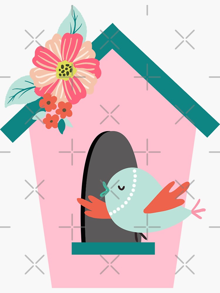 "Pink Bird" Sticker by Terelaska | Redbubble