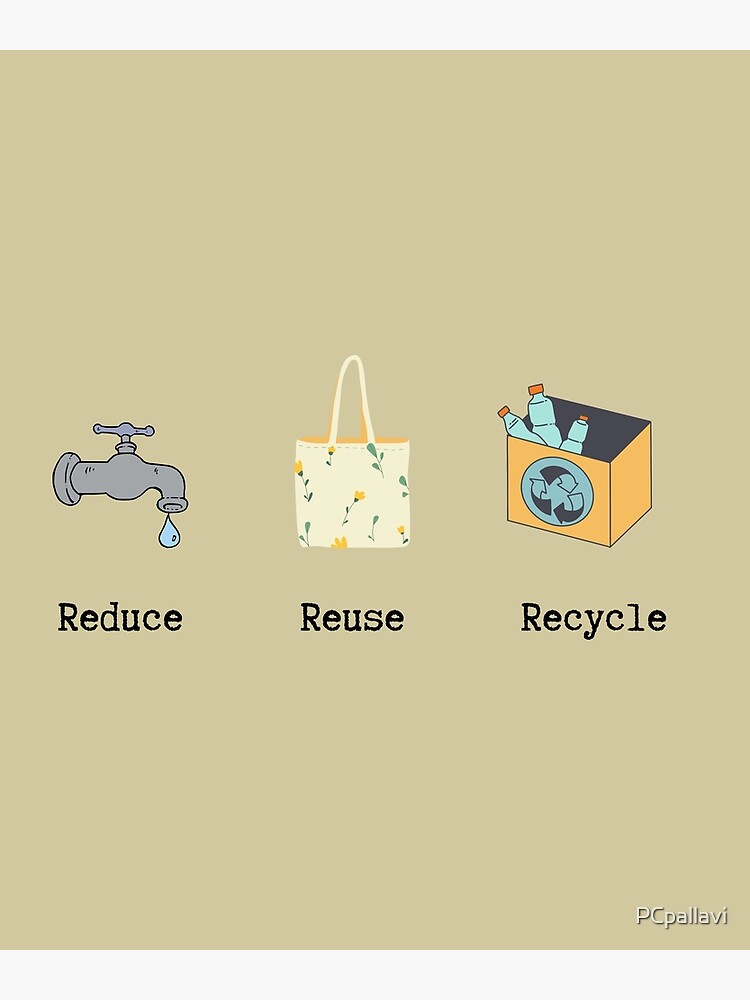 "Reduce reuse recycle slogan design for April 22" Poster for Sale by ...
