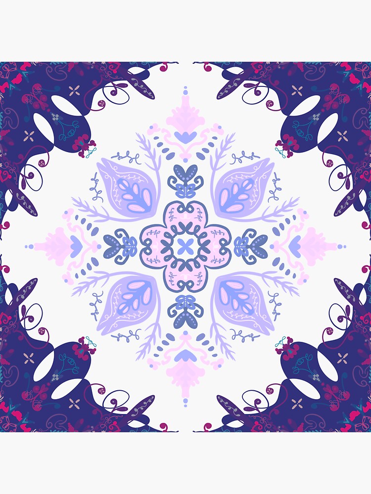 "Purple floral design" Sticker by graetzart | Redbubble