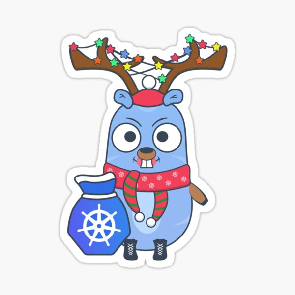 "Golang gopher and kubernetes " Sticker by Stanley-UK | Redbubble