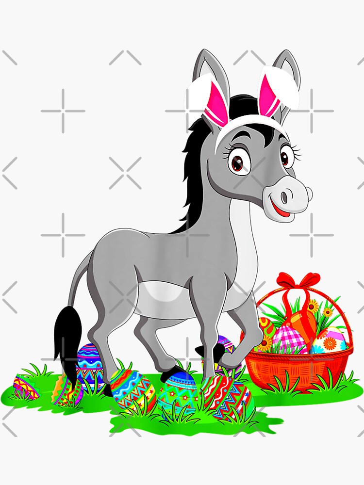 "Donkey Easter Egg Hunting Bunny Donkey Easter Sunday" Sticker for Sale ...